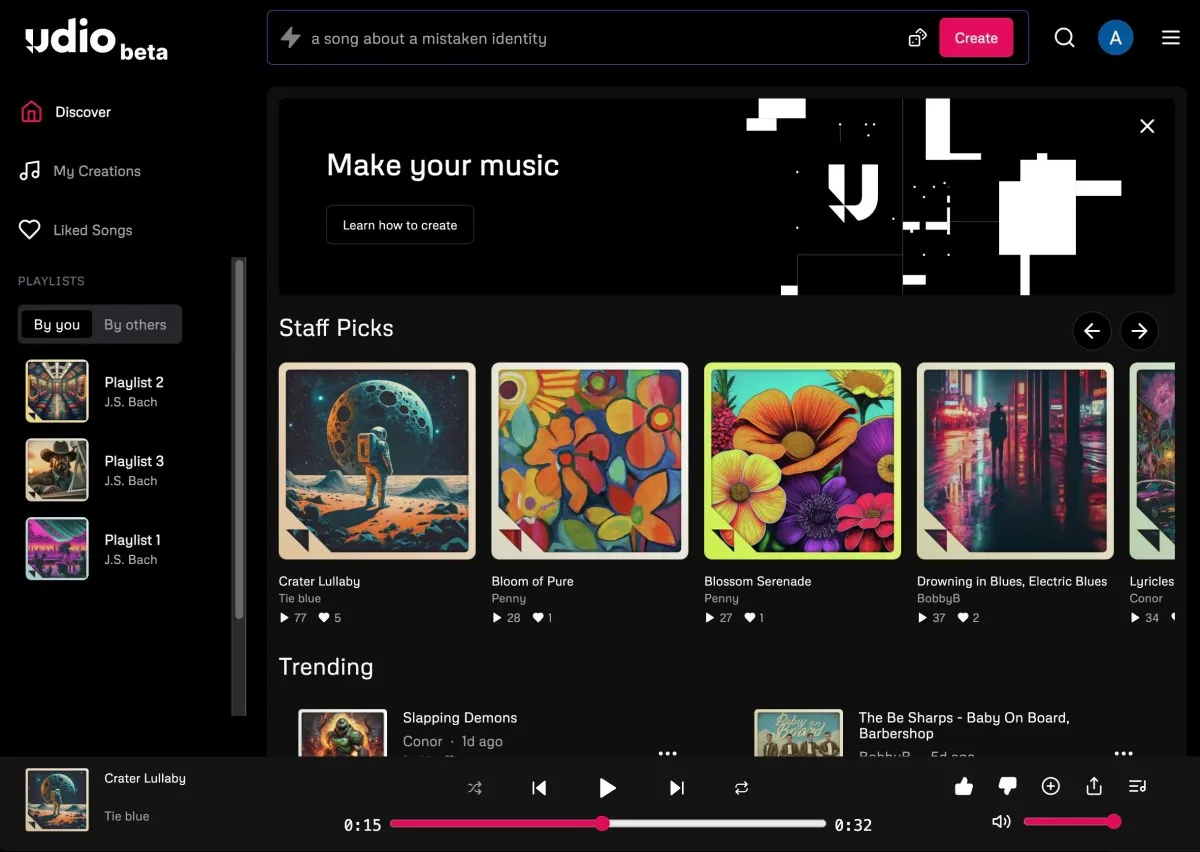 Crea música con IA. Udio, tu asistente musical ¡Gratuito!